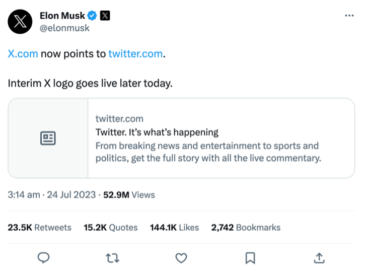 Twitter rebrands as X - Purple Giraffe